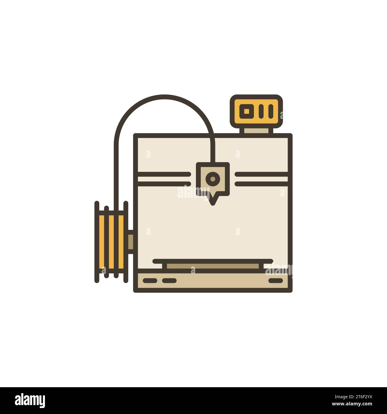Vector 3D Printer Additive Manufacturing concept colored icon or symbol ...