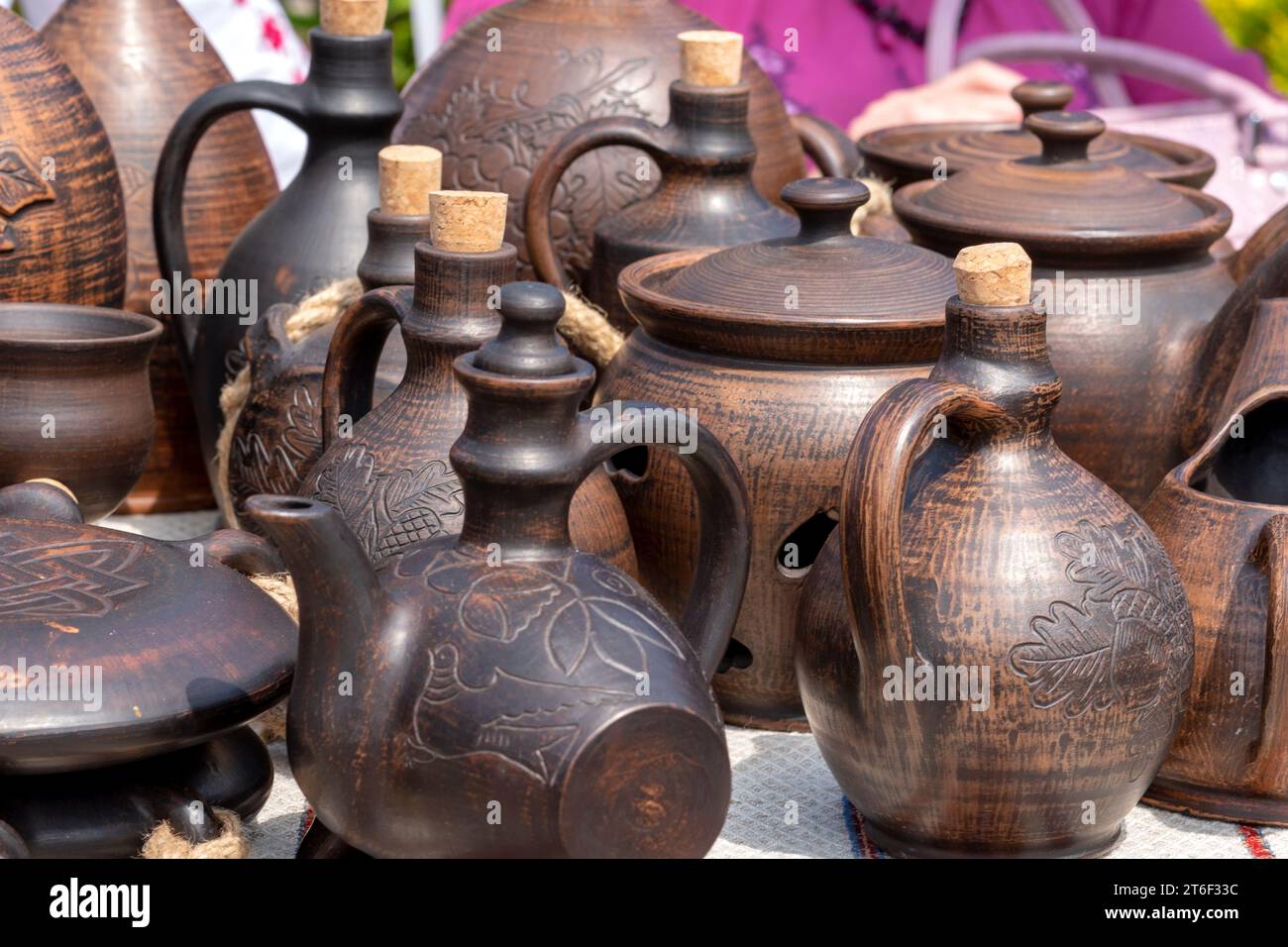 handmade clay ware. Pottery Craft Ceramic. tableware. clay dishes ...