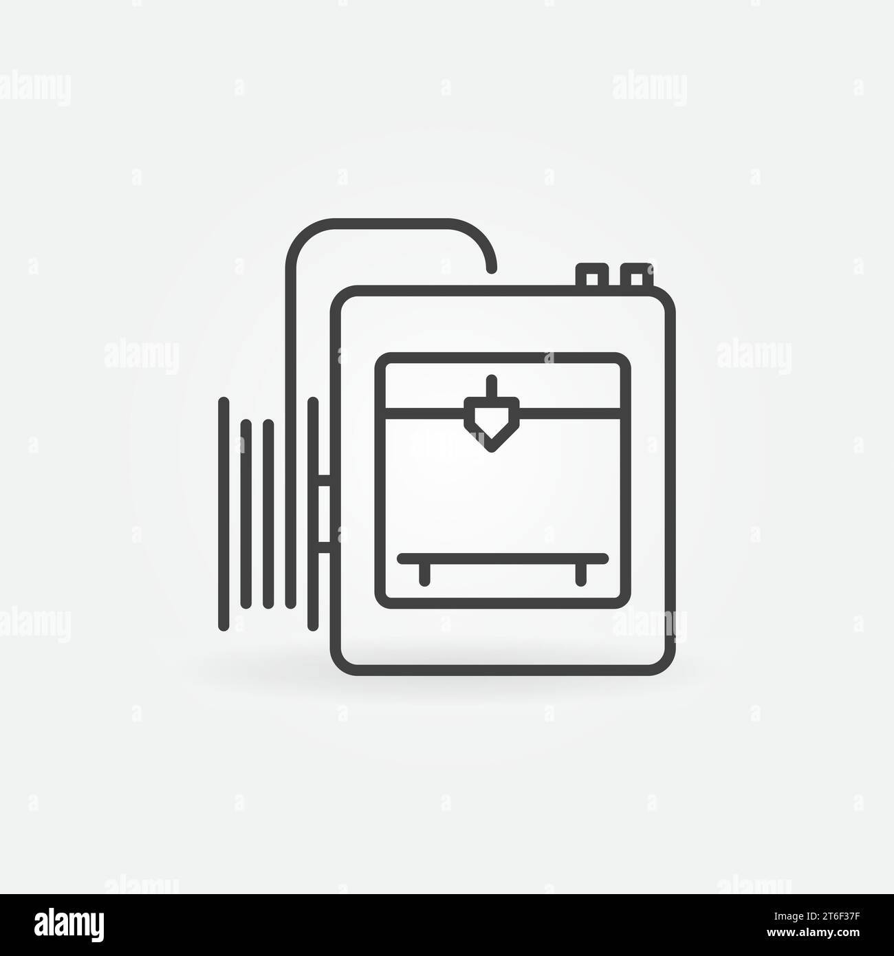 3D Printer with Filament vector concept icon or symbol in thin line ...