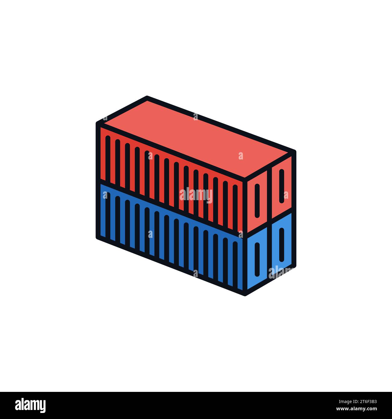 Blue and Red Shipping Containers vector Transportation concept creative ...