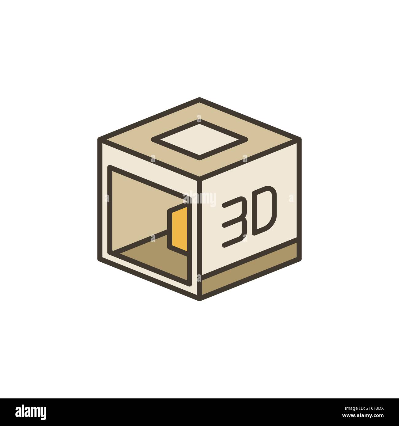 Creative 3D Printer cube shaped vector concept colored icon or design ...