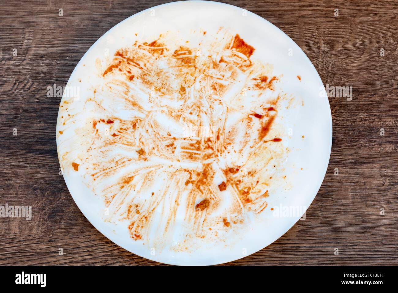 messy Cutlery. filthy plate. Dirty dish after eating. Dining background ...