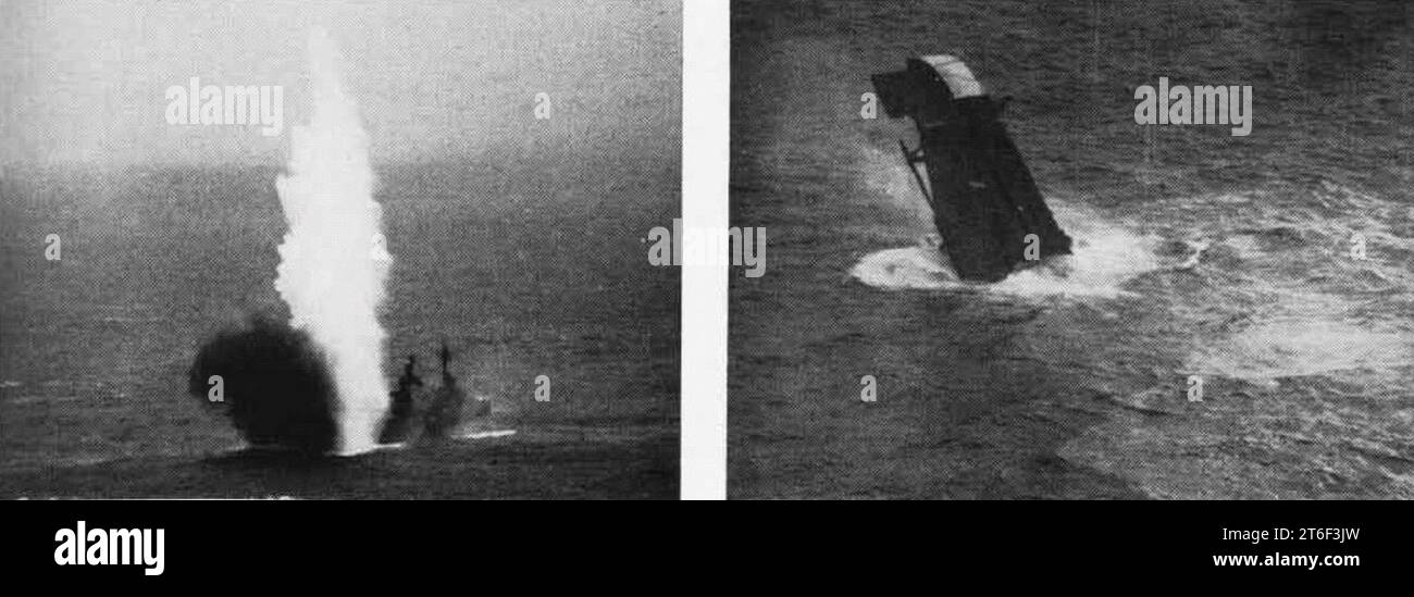 USS Pensacola (CA-24) being sunk on 10 November 1948 Stock Photo - Alamy