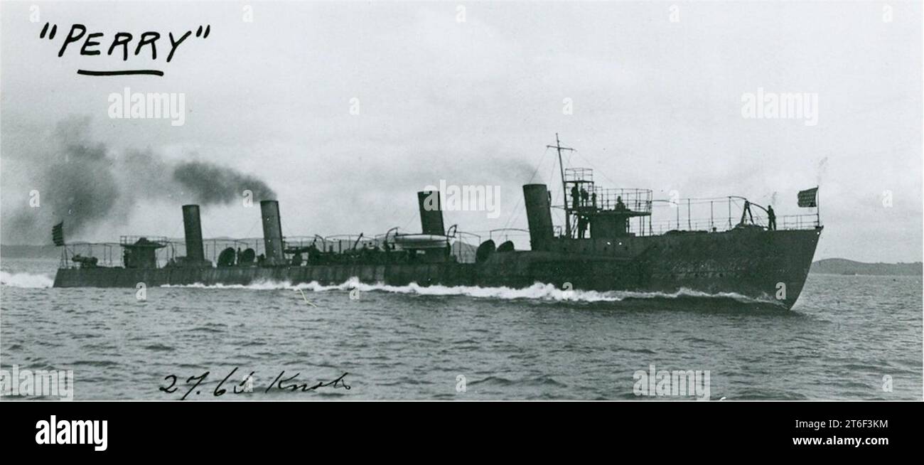 USS Perry (DD-11) 27.65 knots on speed trials Stock Photo - Alamy