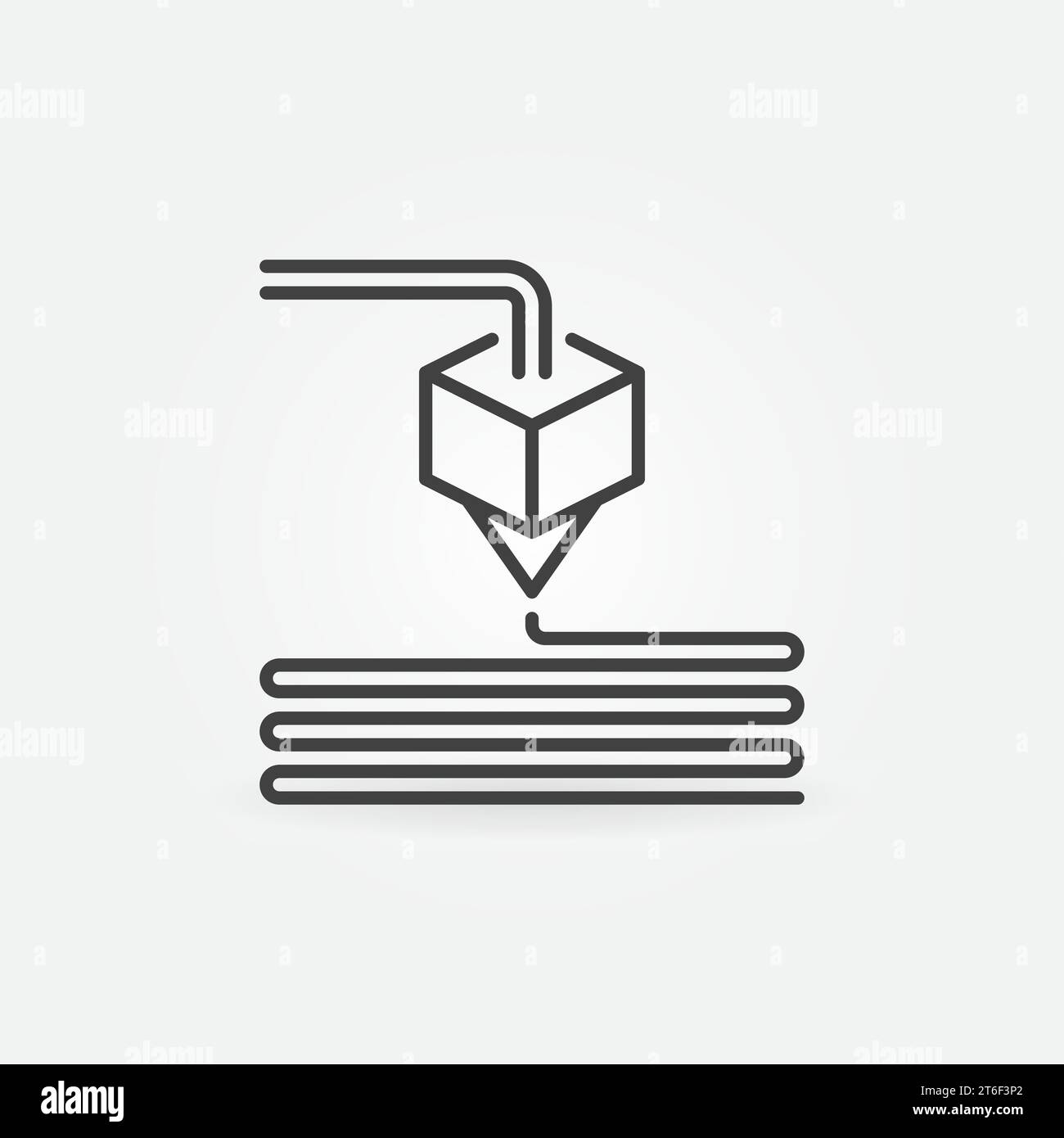 3D Printer Extruder vector Product Development concept linear icon or ...