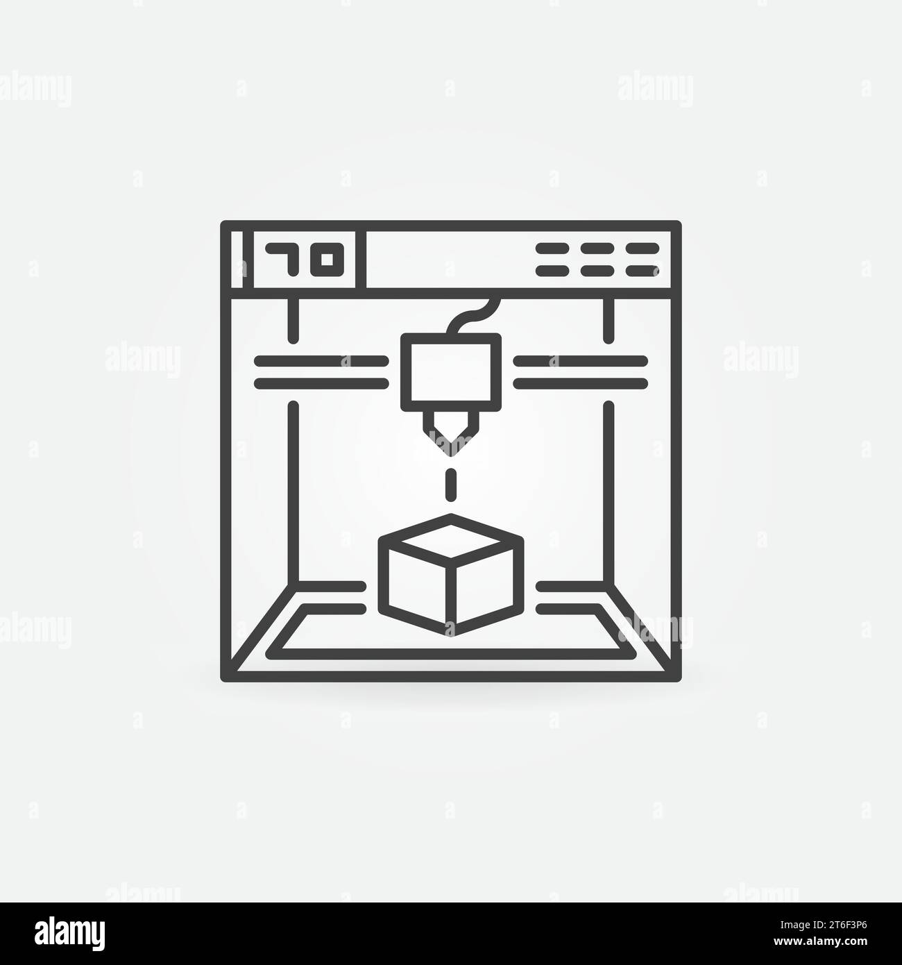 Printer for 3D Printing vector concept creative linear icon or symbol ...