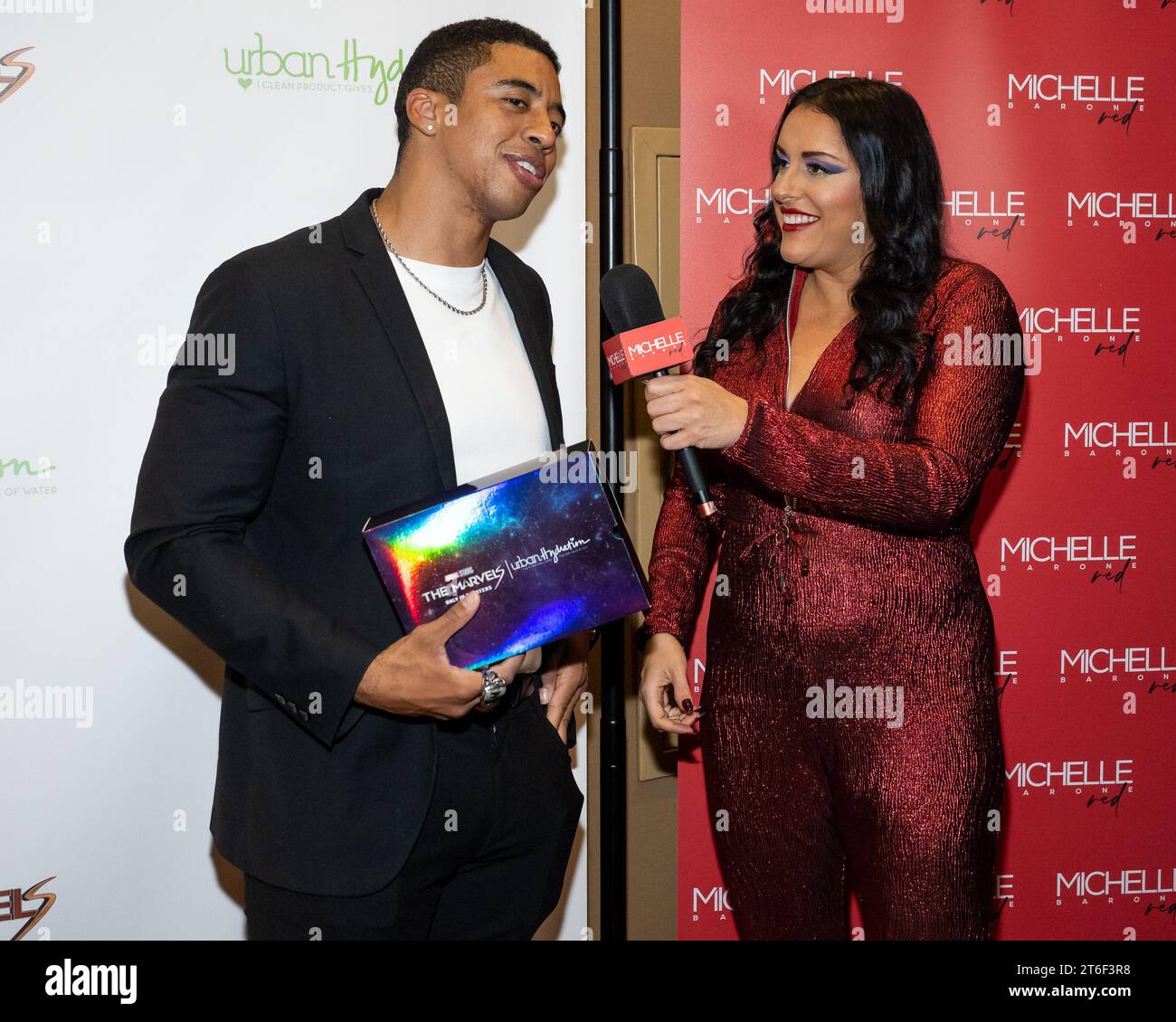 New York, USA. 31st Oct, 2023. D'Andre McKenzie attends the Urban Hydration Marvel private ...