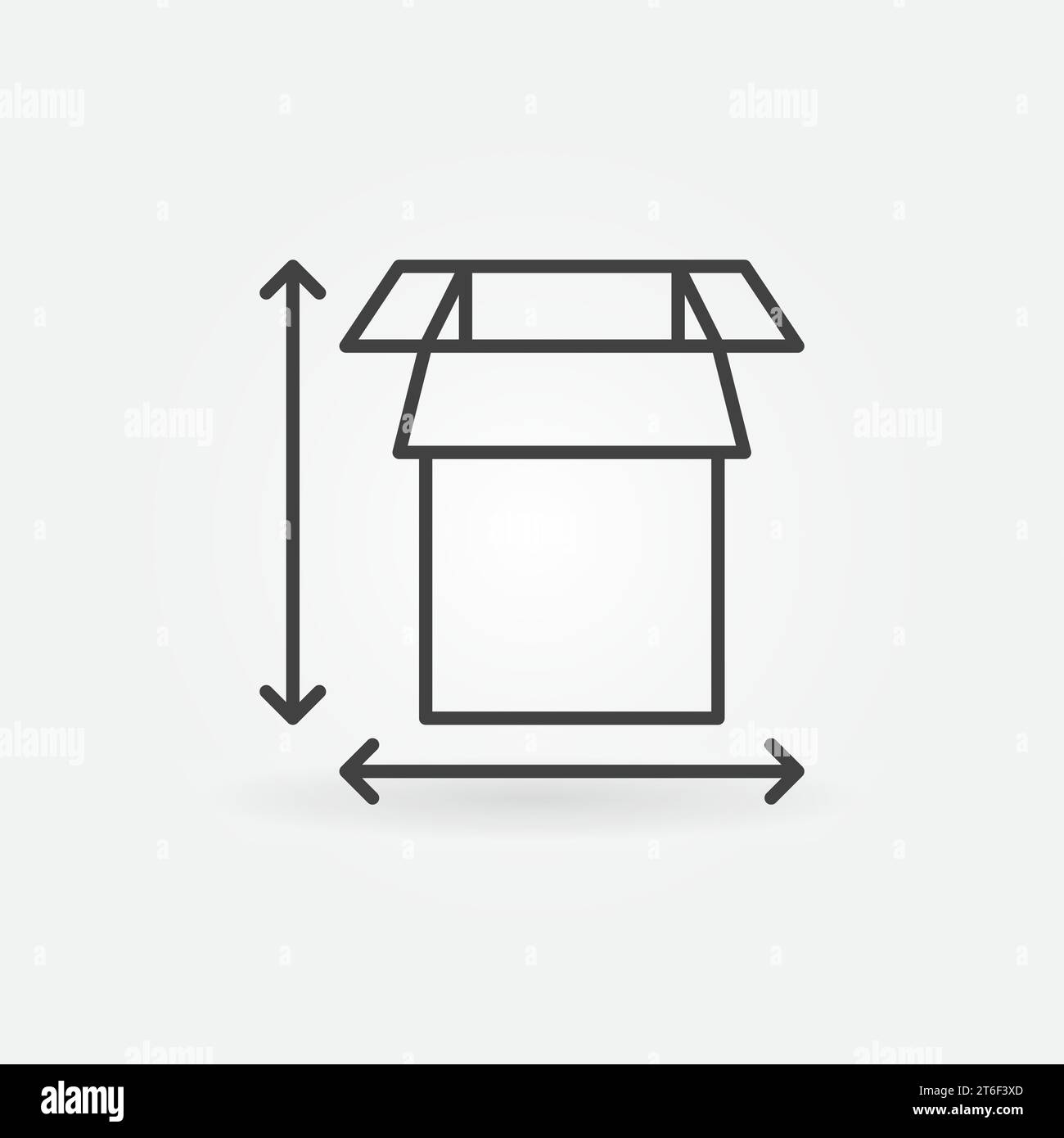 Box Measurements vector concept outline icon or symbol Stock Vector ...