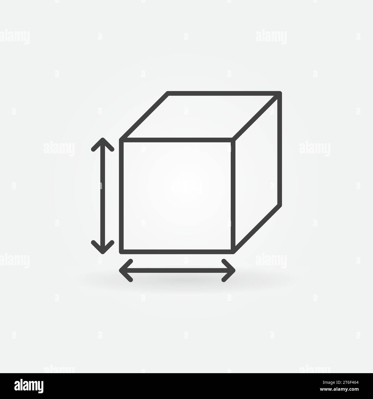 Cube Measurement vector concept icon or symbol in outline style Stock ...
