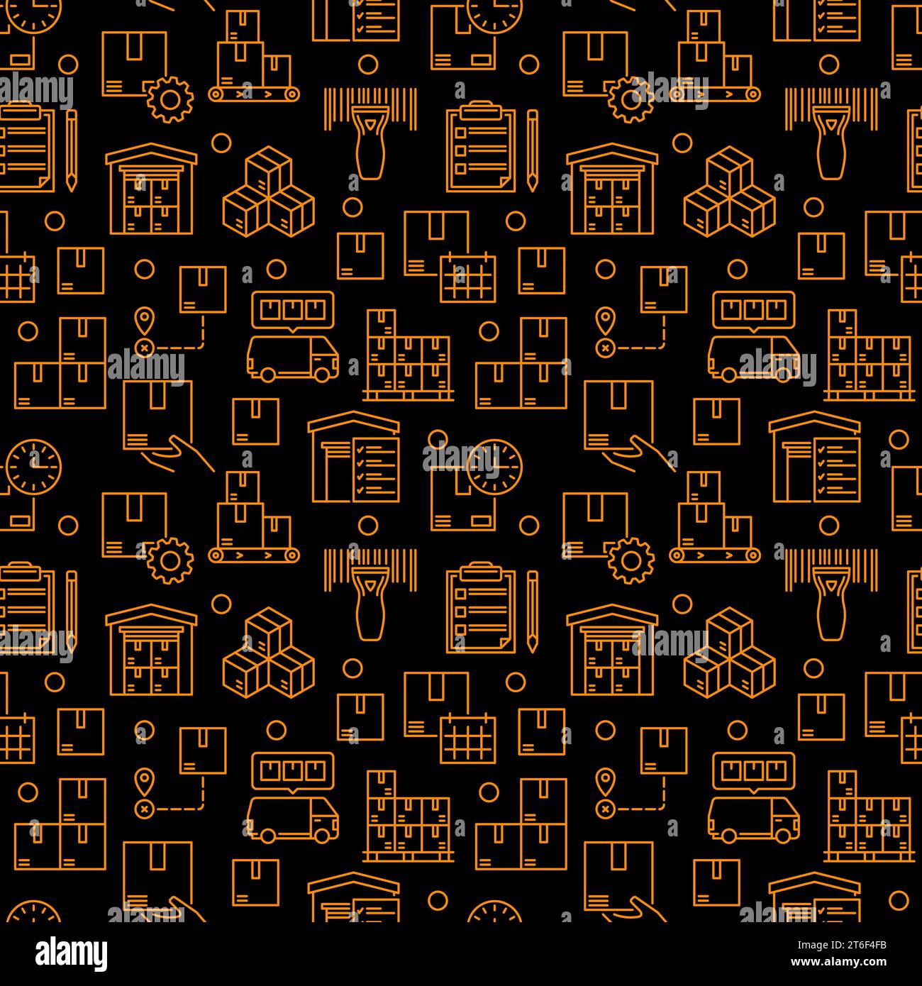 Inventory and Storage vector seamless pattern. Logistics background in ...