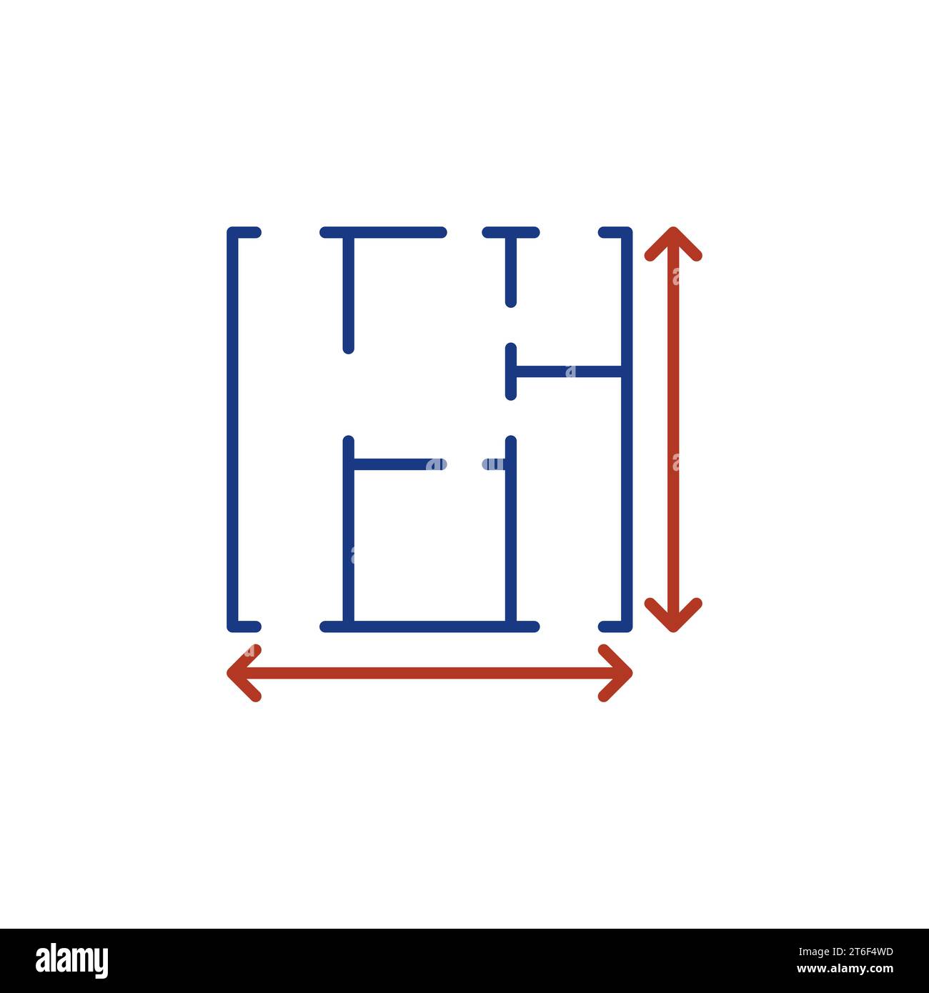 House Floor Plan Measurements vector concept colored icon or design ...