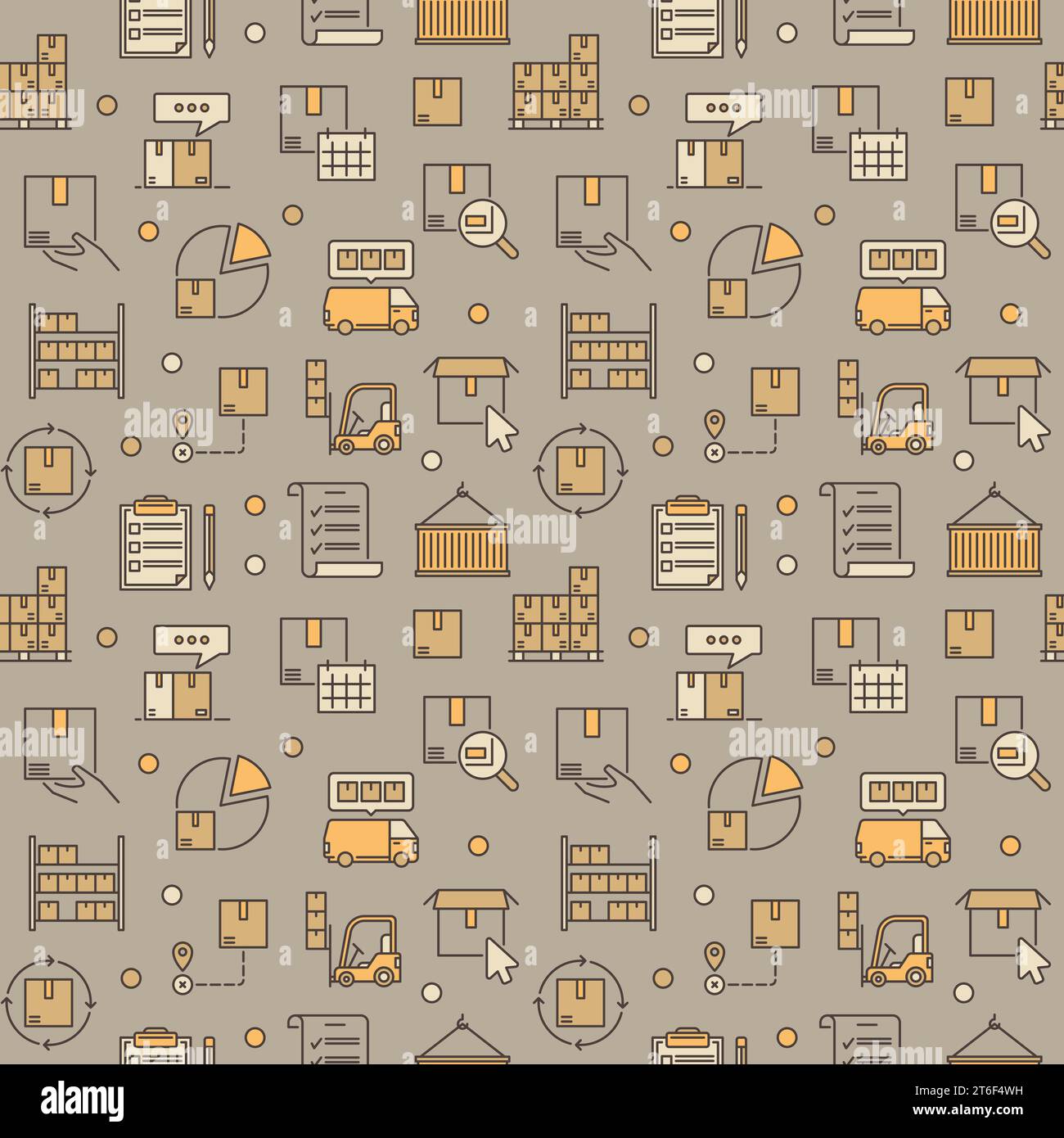 Warehouse vector modern creative seamless pattern or Inventory concept ...