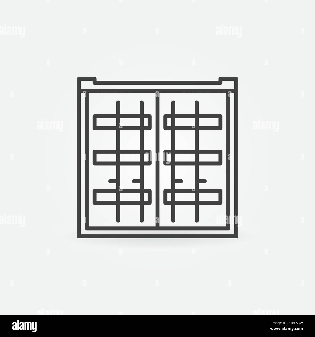 Shipping Container vector concept outline simple icon or symbol - Front ...