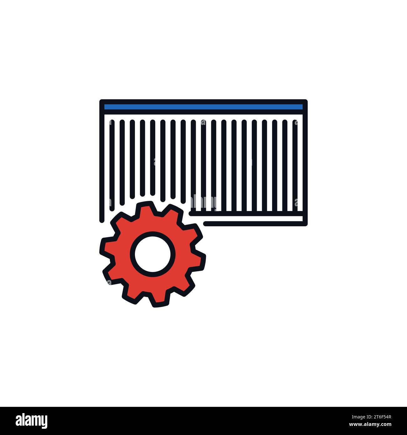 Shipping Container with Cog Wheel vector concept colored icon or design ...