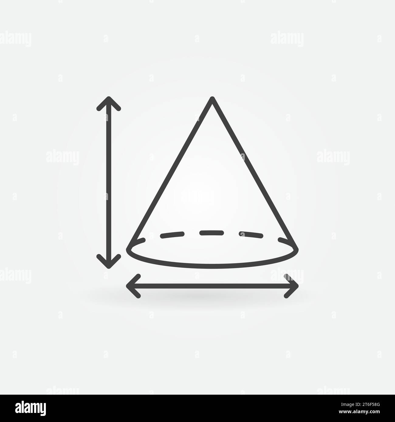 Cone Volume vector concept linear icon or symbol Stock Vector Image ...