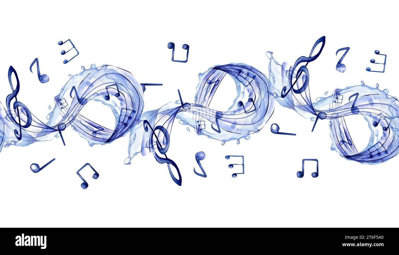 Rainbow Music Notes Border