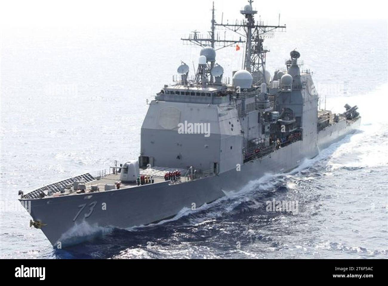 USS Port Royal approaches USNS Washington Chambers while underway in ...
