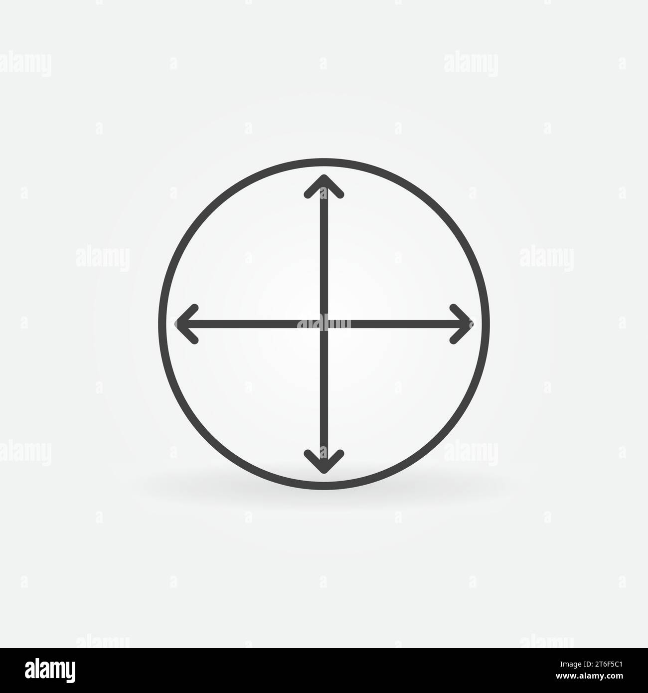 Circle Area vector concept minimal icon or symbol in outline style ...