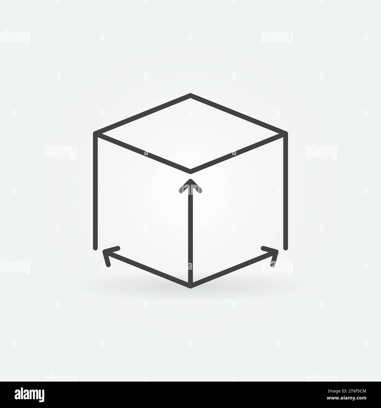 Cube Dimensions vector concept icon or sign in outline style Stock ...