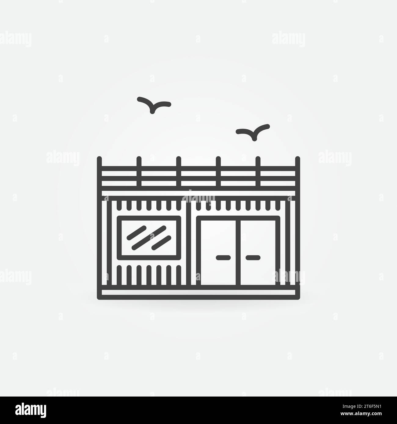 Shipping Container Small House or Office vector concept icon or symbol ...