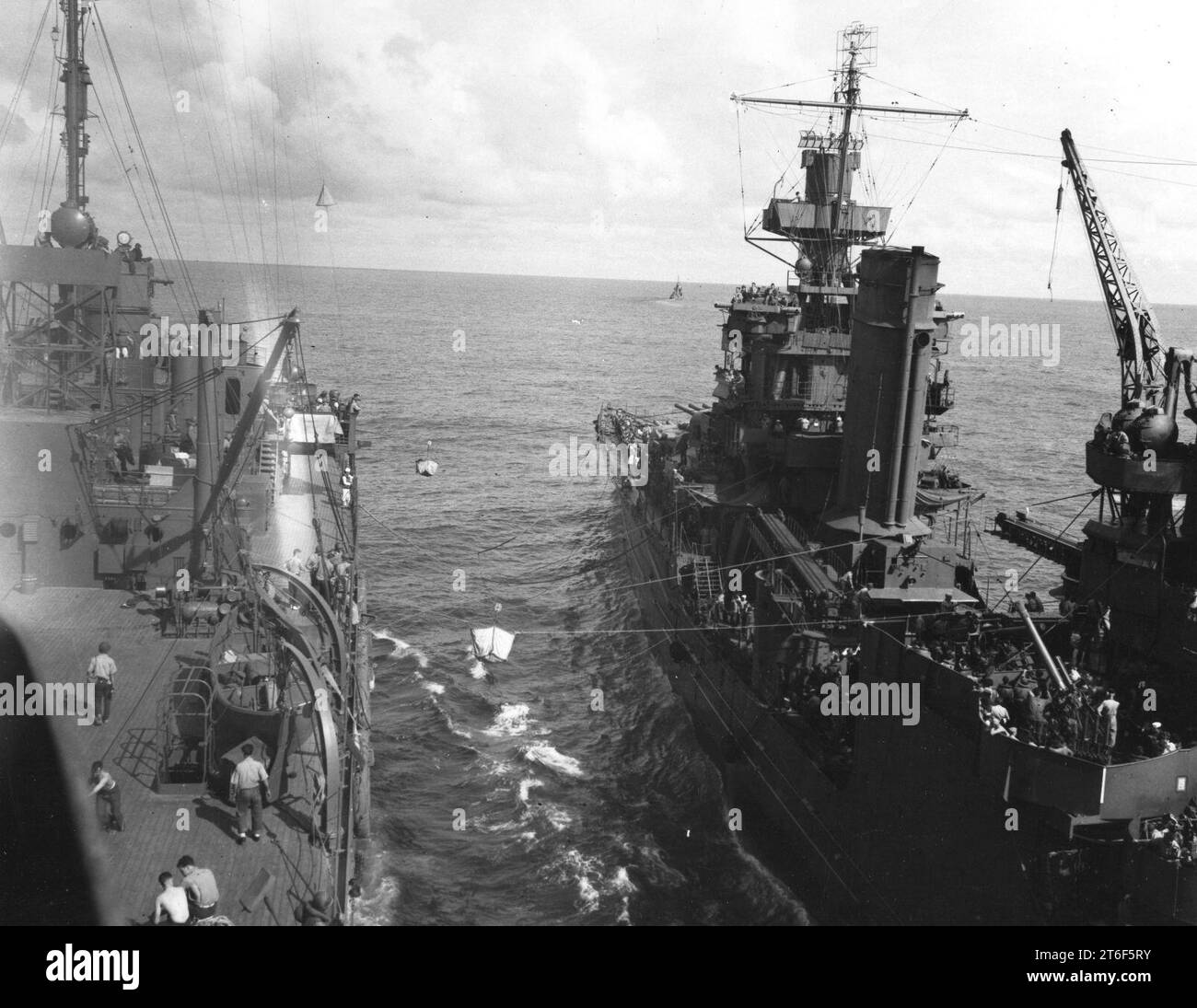 USS Portland (CA-33) transfers survivors of USS Yorktown (CV-5) to USS ...