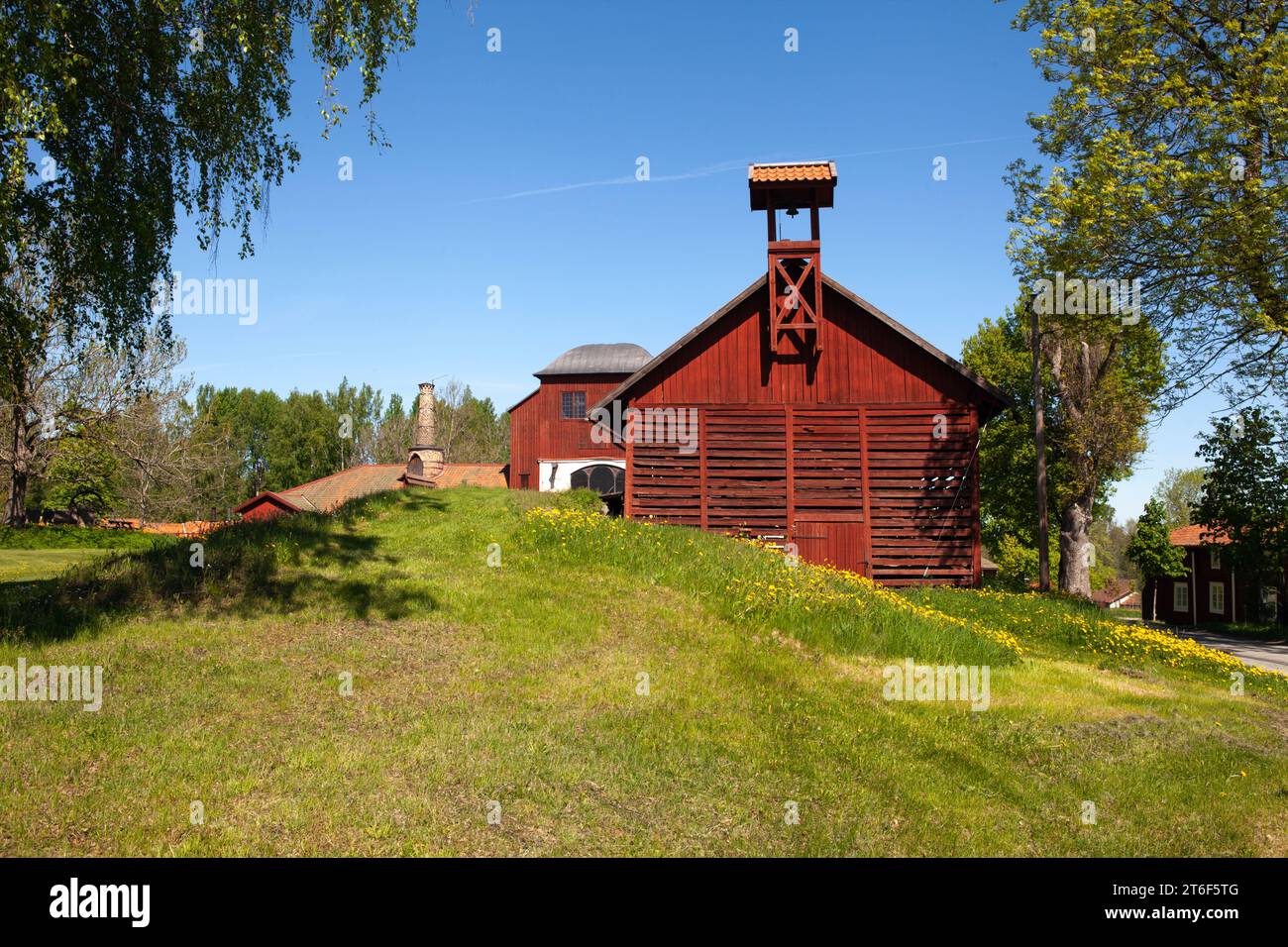 OLD PERSHYTTAN, SWEDEN ON MAY 18, 2018. Buildings at the old smeltery ...