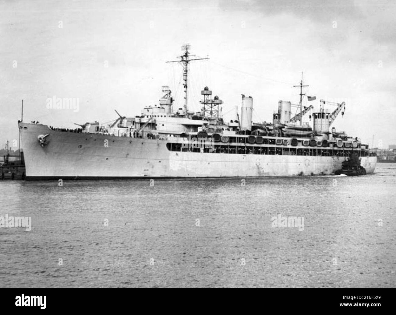 USS Prairie (AD-15) at Boston, Massachusetts (USA), on 17 October 1943 ...