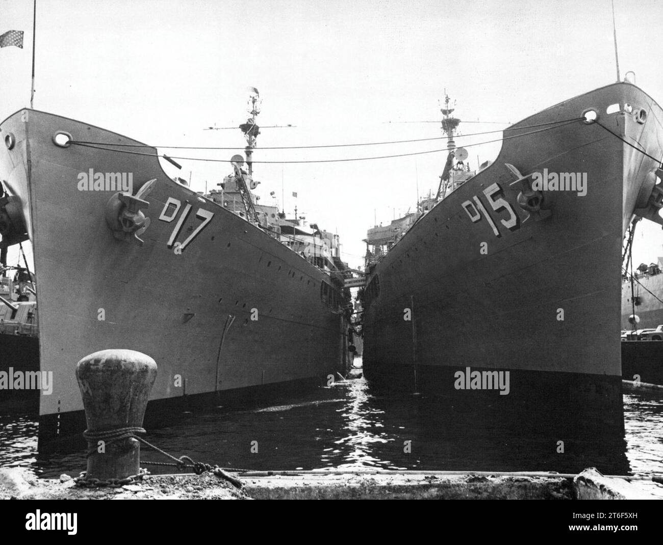 USS Prairie (AD-15) and USS Piedmont (AD-17) in port, in 1969 Stock ...