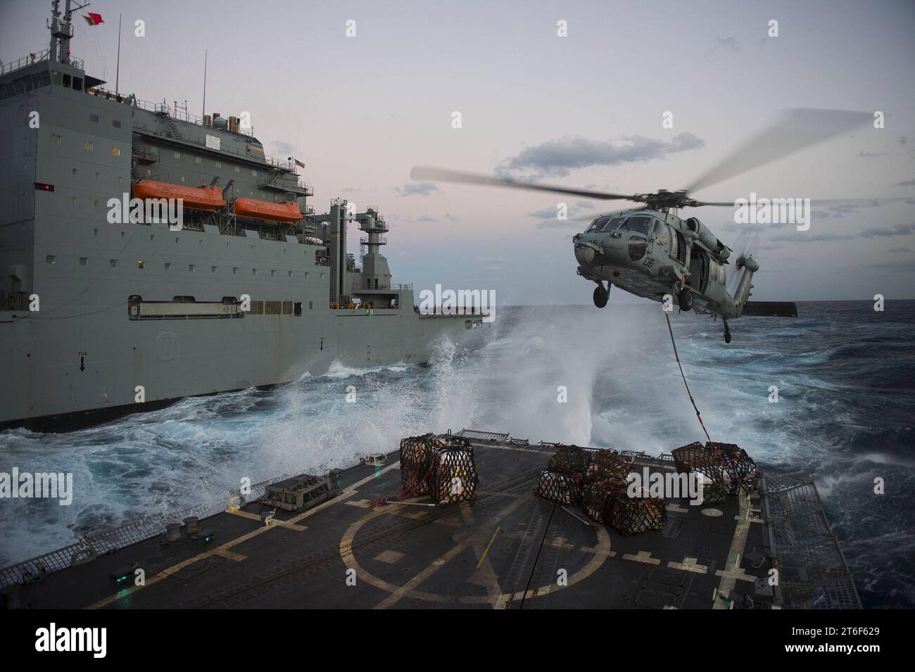 USS Preble conducts a replenishment with USNS Charles Drew. (9971296785 ...