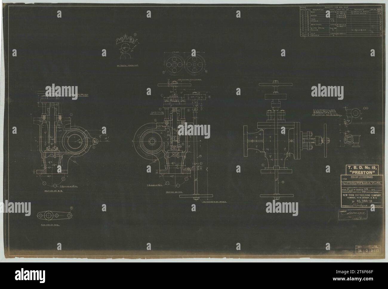 USS Preston (DD-19)- 2 1-2'' Combined Stop & Check Valves Stock Photo ...