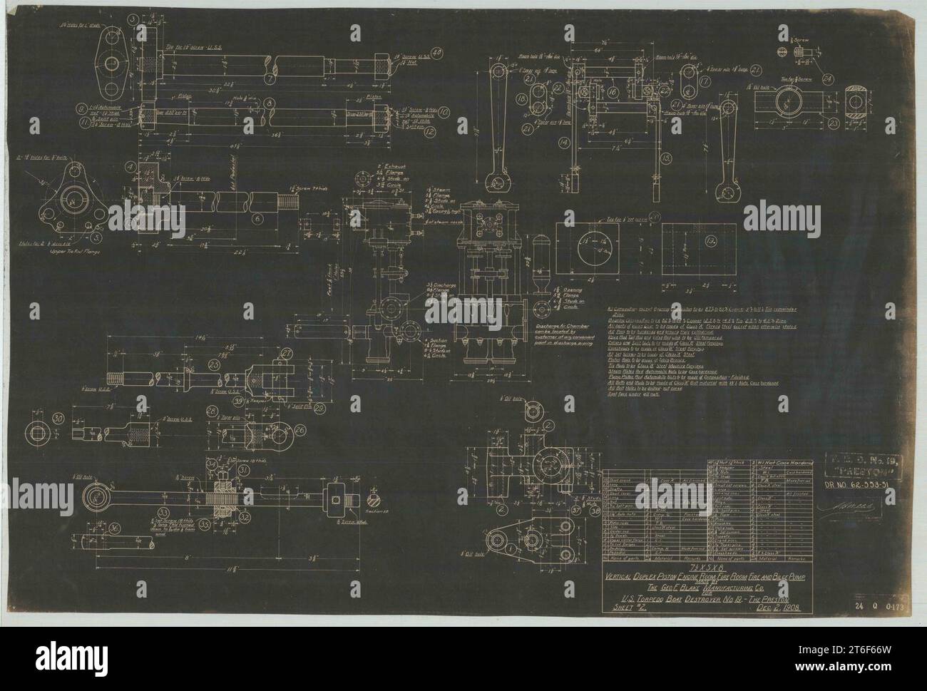 USS Preston (DD-19)- 7 1-2 x 5 x 8 Vertical Duplex Piston Engine Room ...