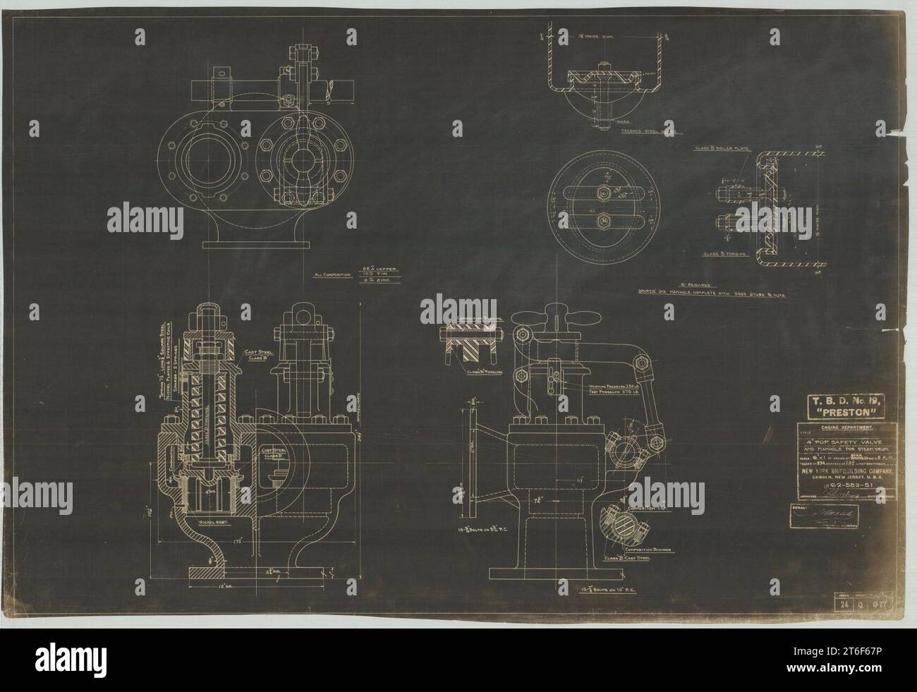 USS Preston (DD-19)- 4'' Pop Safety Valve and Manhole for Steam Drum ...
