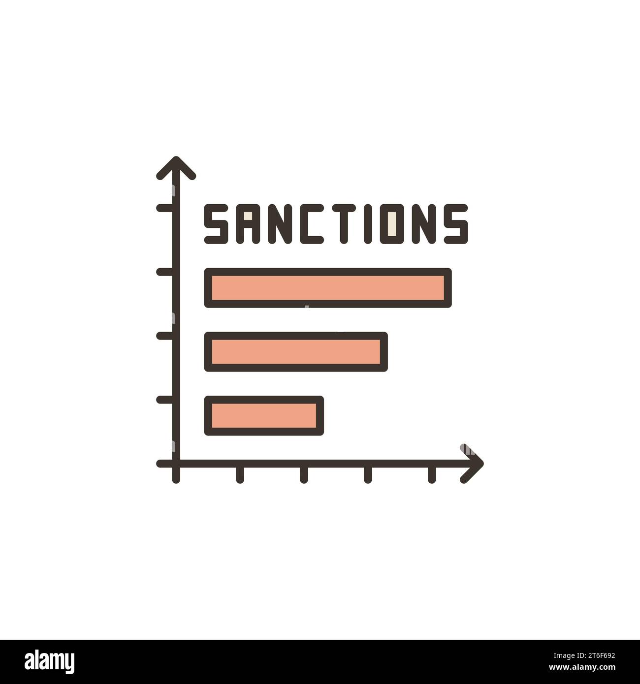 Chart vector Sanctions concept colored icon or logo element Stock ...