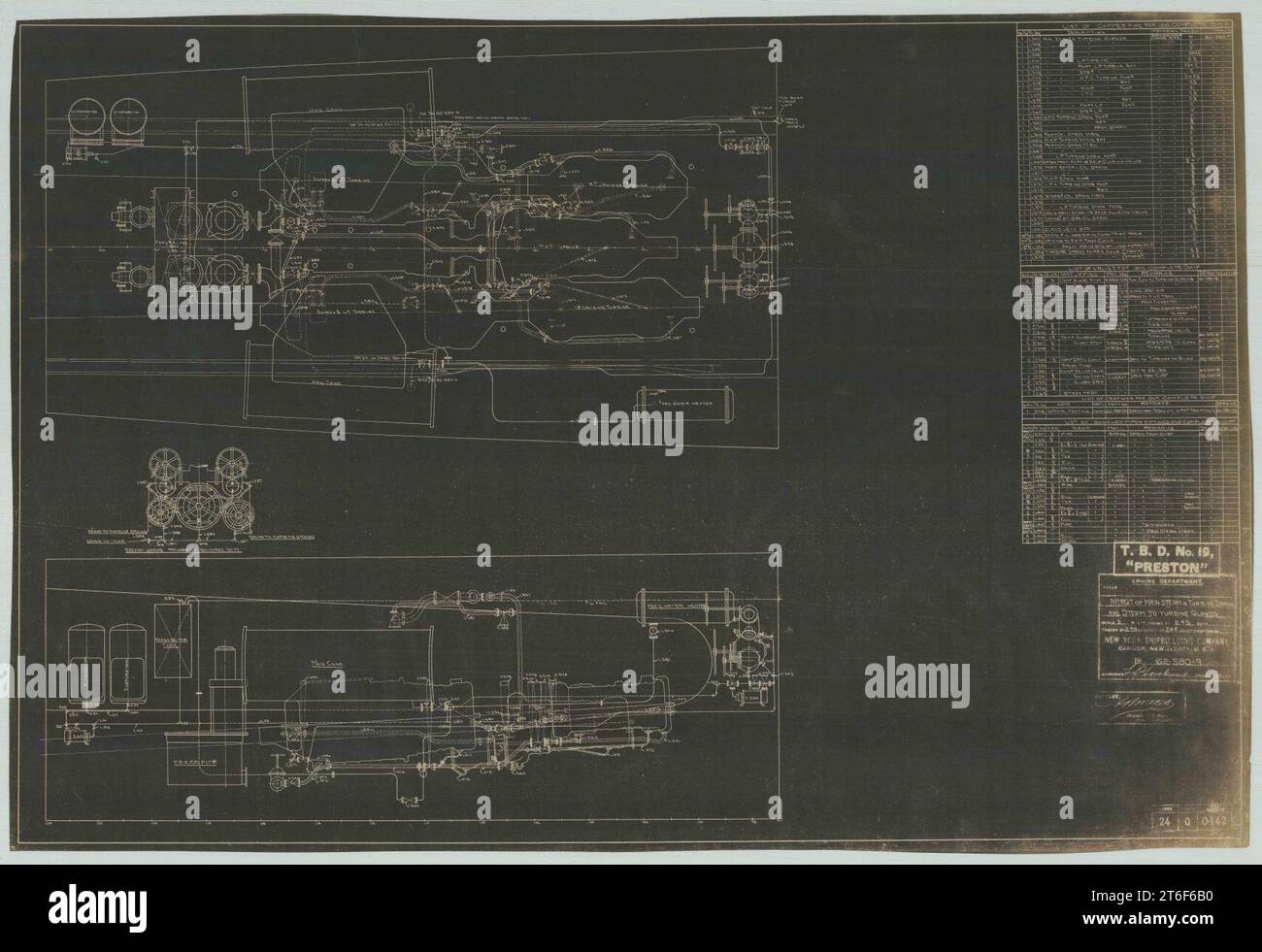 USS Preston (DD-19)- Arr'gt of Main Steam & Turbine Drain and Steam to ...