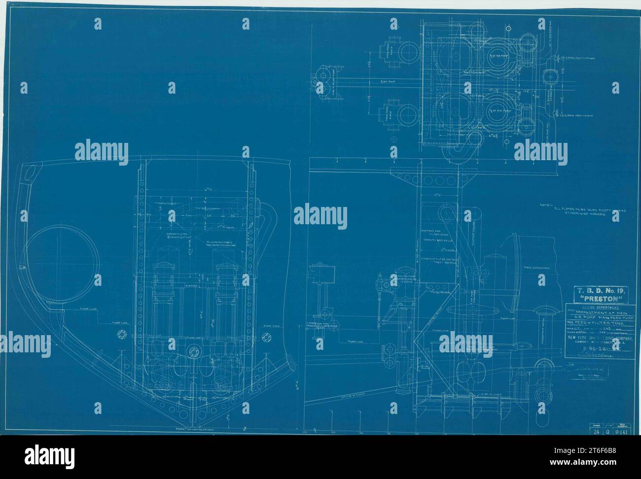 USS Preston (DD-19)- Arrangement of Main Air Pump Main Feed Pump and ...