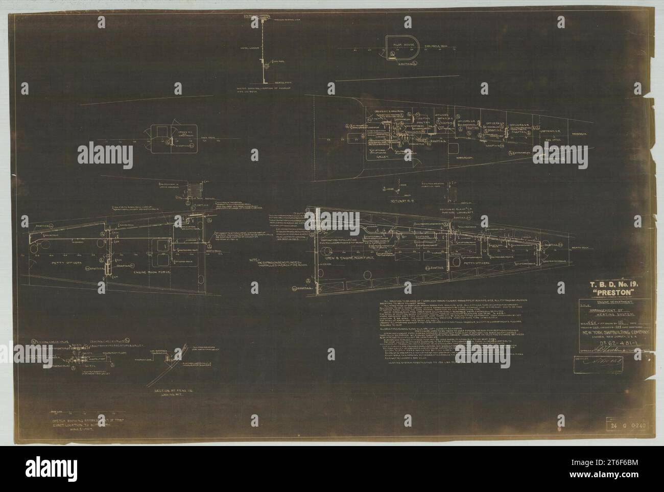 USS Preston (DD-19)- Arrangement of Heating System Stock Photo - Alamy