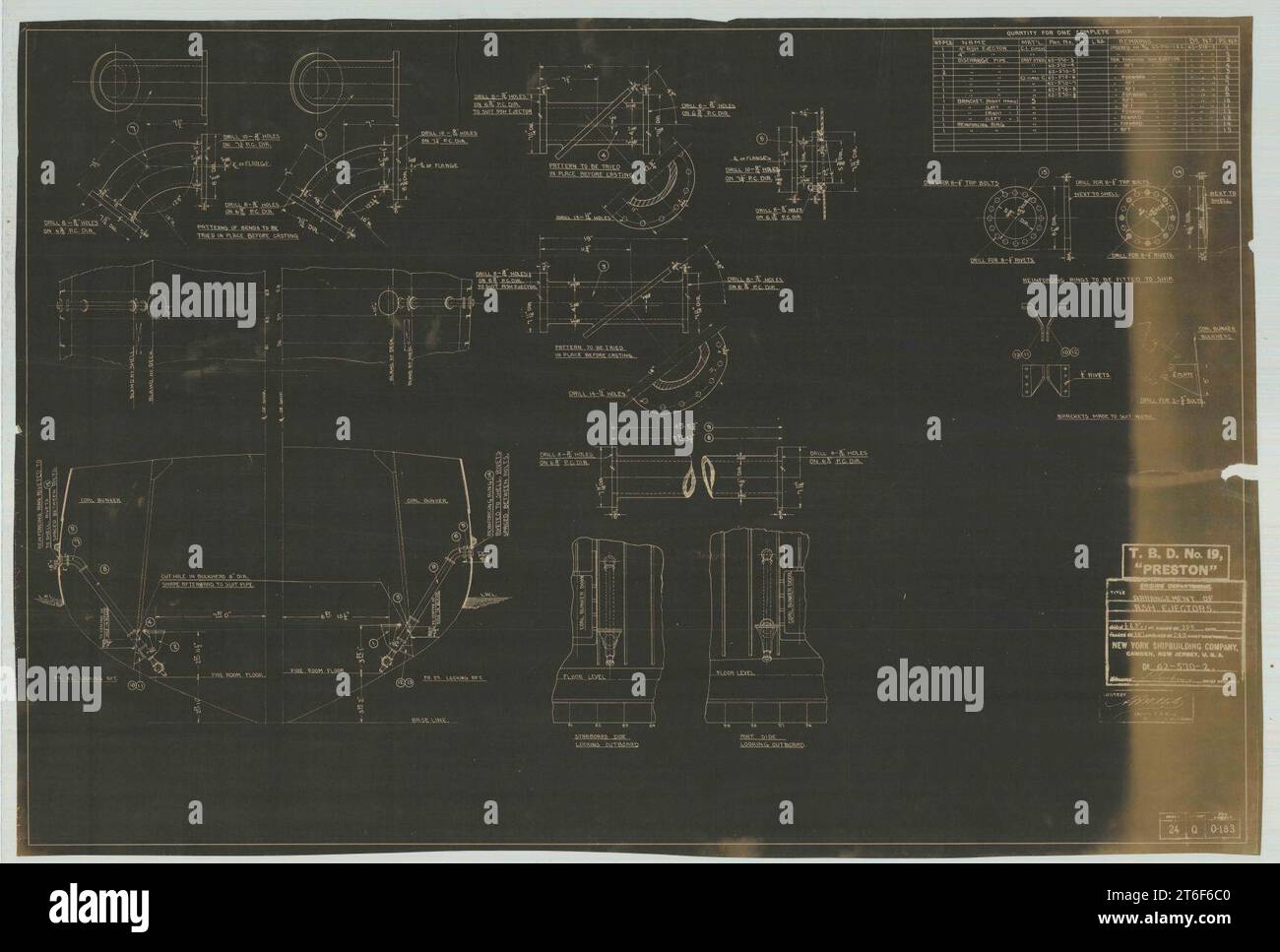 USS Preston (DD-19)- Arrangement of Ash Ejectors Stock Photo - Alamy