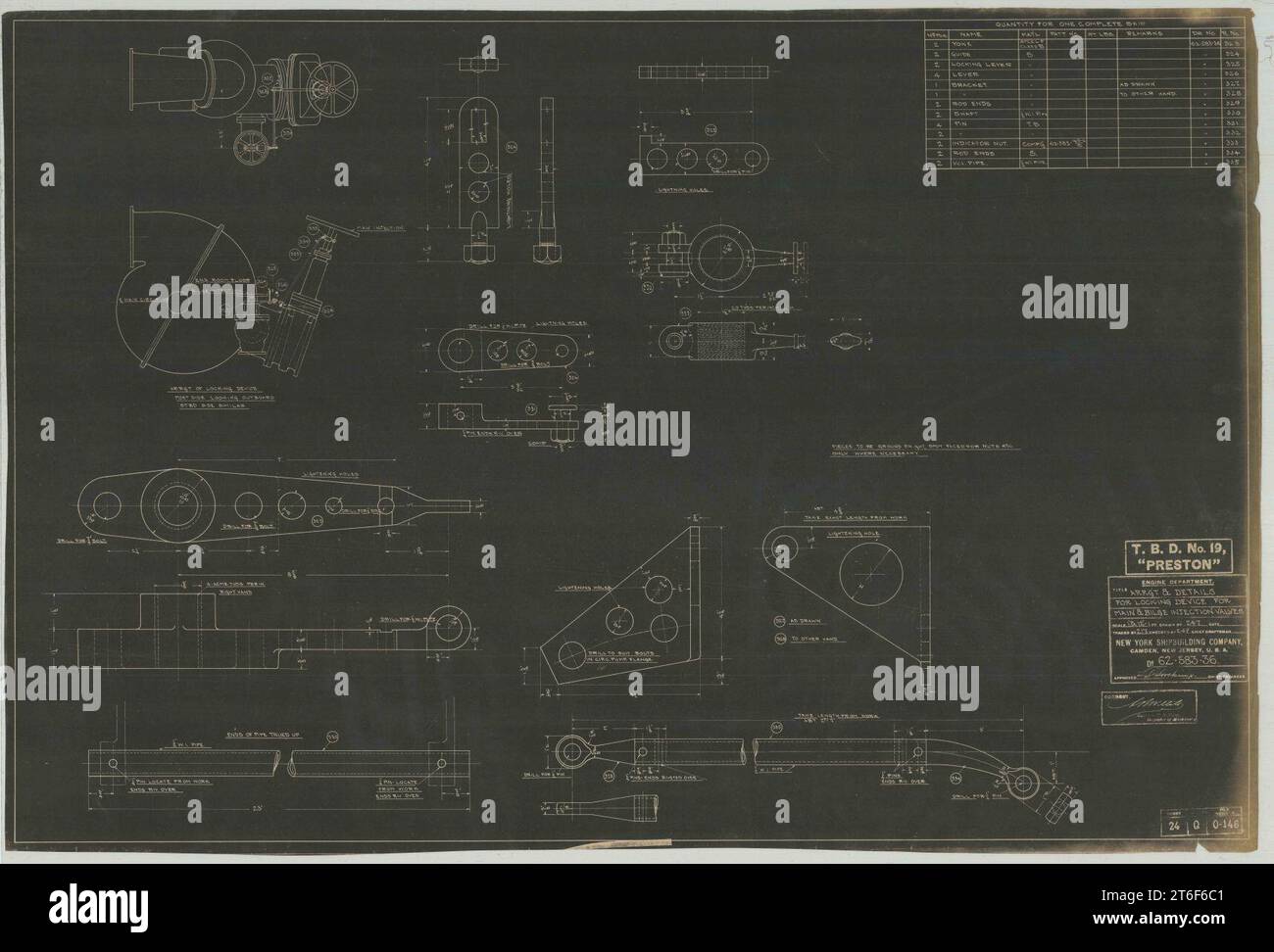 USS Preston (DD-19)- Arr'g't & Details for Locking Device for Main ...