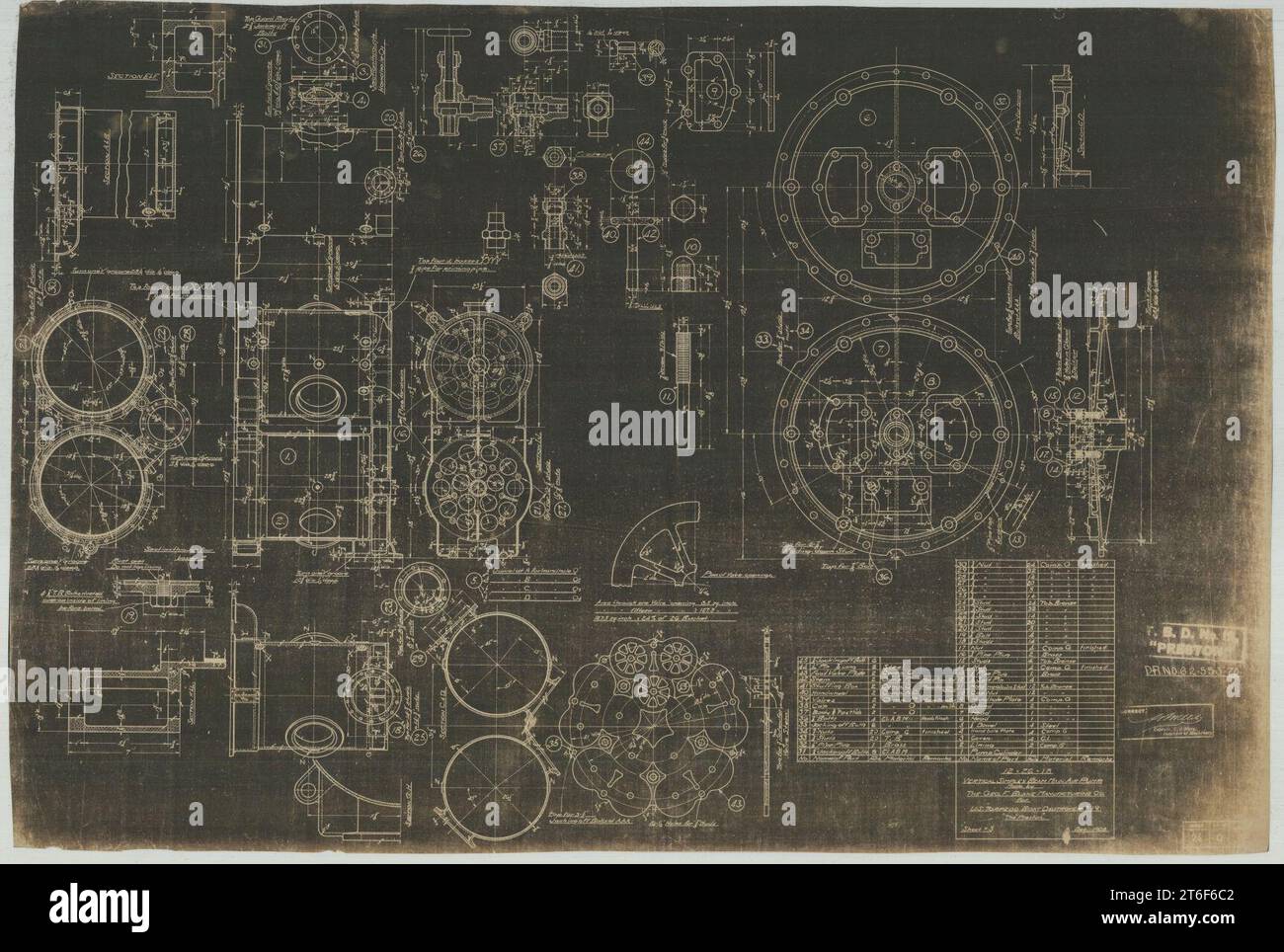 USS Preston (DD-19)- 12 x 26 x 18 Vertical Simplex Beam Main Air Pump ...
