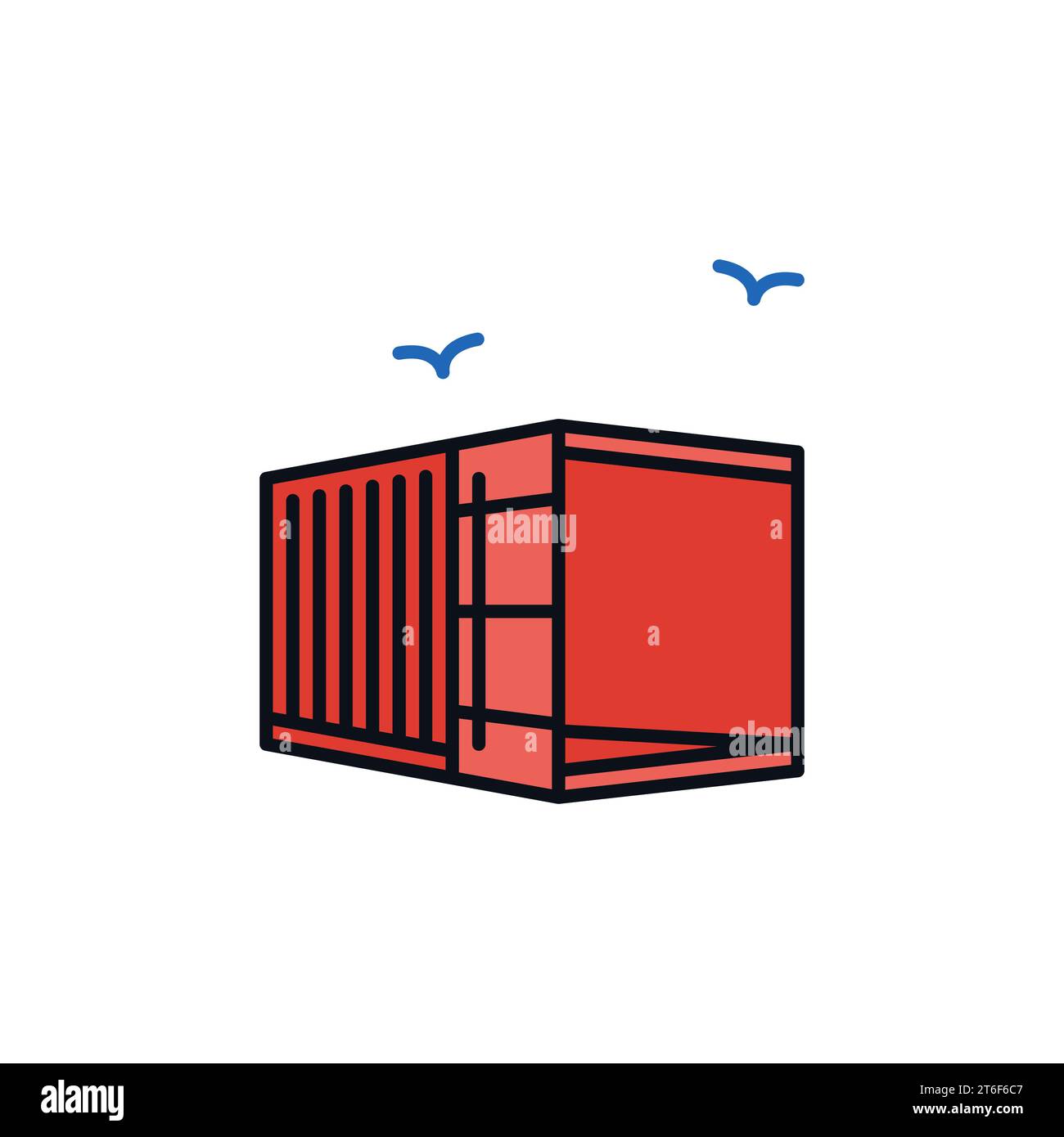 Red Opened Container vector Delivery concept colored icon or design ...