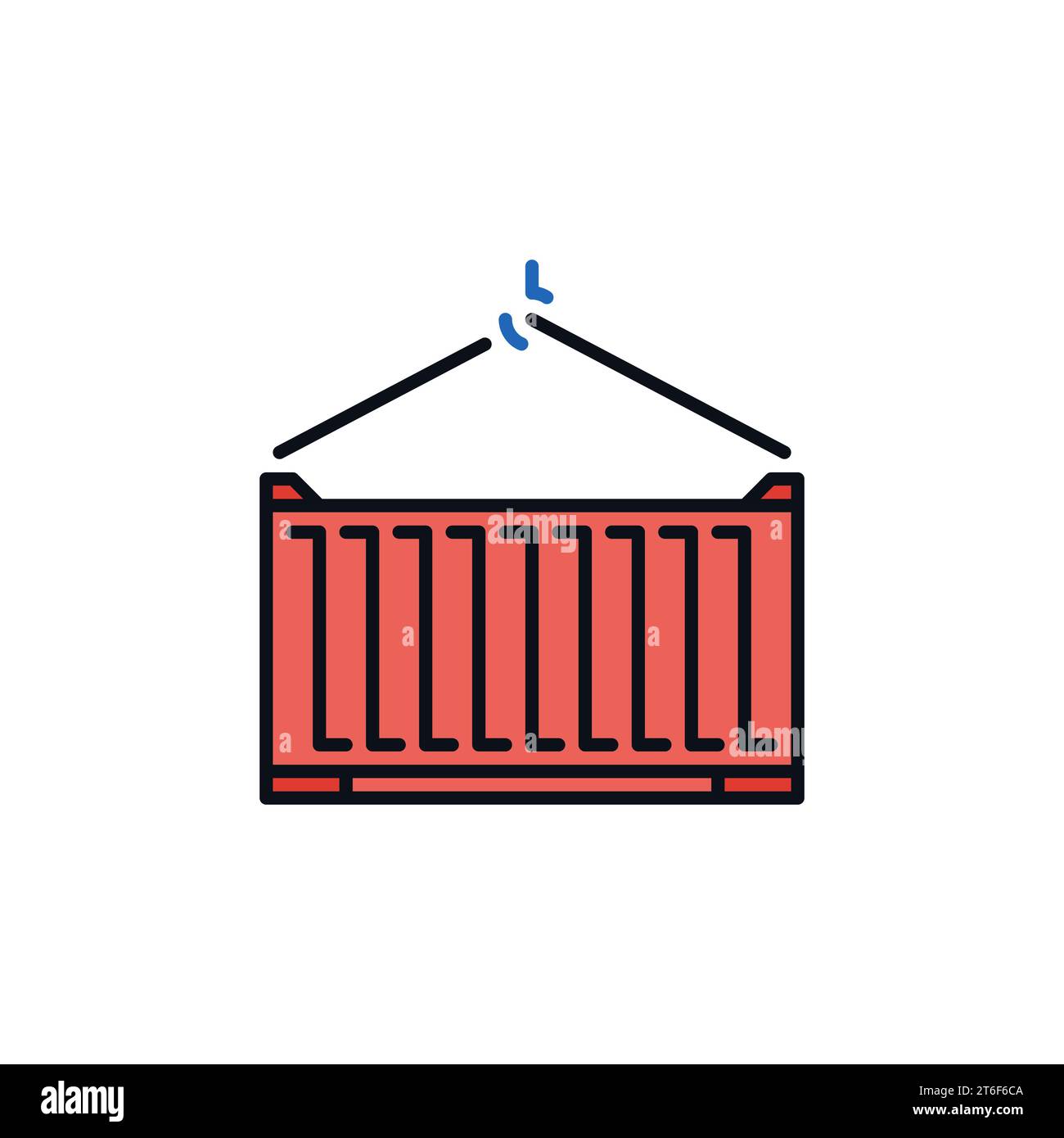 Red Shipping Container vector Intermodal Cargo concept creative icon or ...