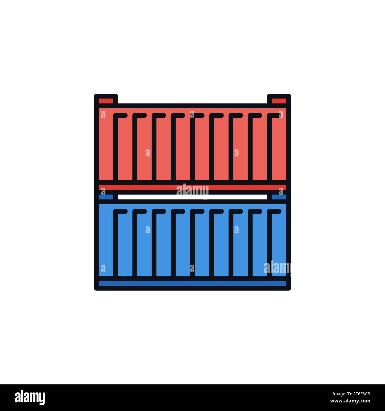 Red and Blue Shipping Containers vector Delivery concept creative icon ...