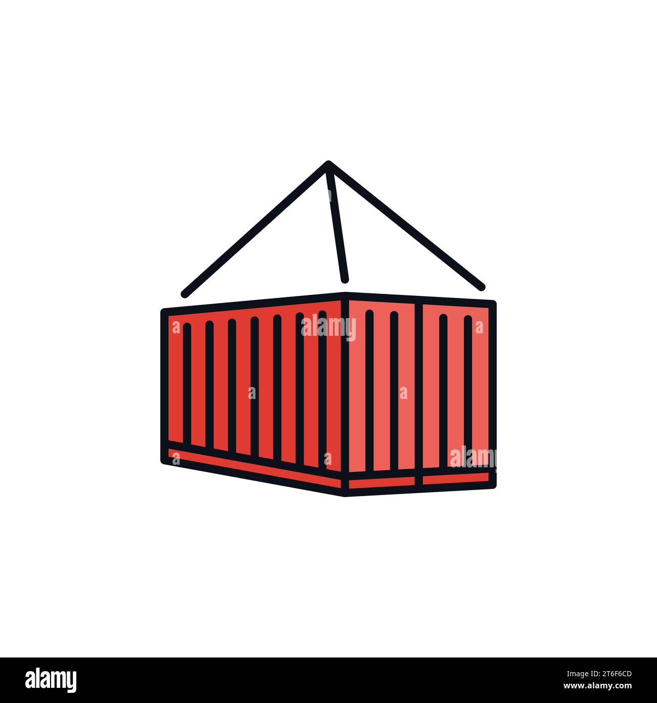 Red Freight Container vector Intermodal Cargo concept colored icon or sign Stock Vector Image ...