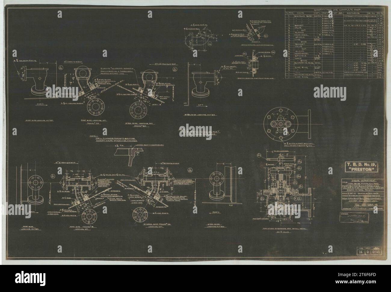 USS Preston (DD-19)- Fire & Bilge Pumps, Aux. Feed Pump & Bottom Blow ...