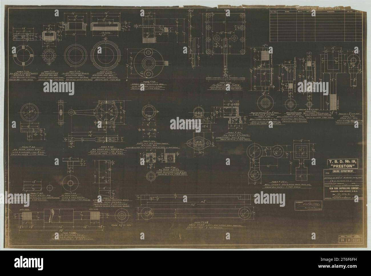 USS Preston (DD-19)- Details of 4 1-2'' x 5'' Blower Engine (W.D ...
