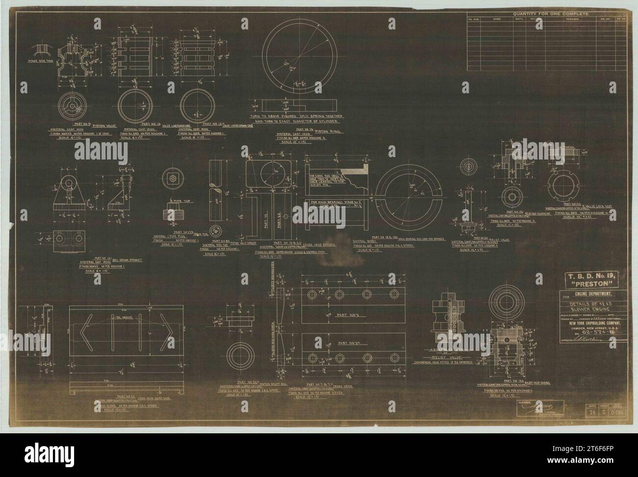 USS Preston (DD-19)- Details of 4 1-2 x 5 Blower Engine Stock Photo - Alamy