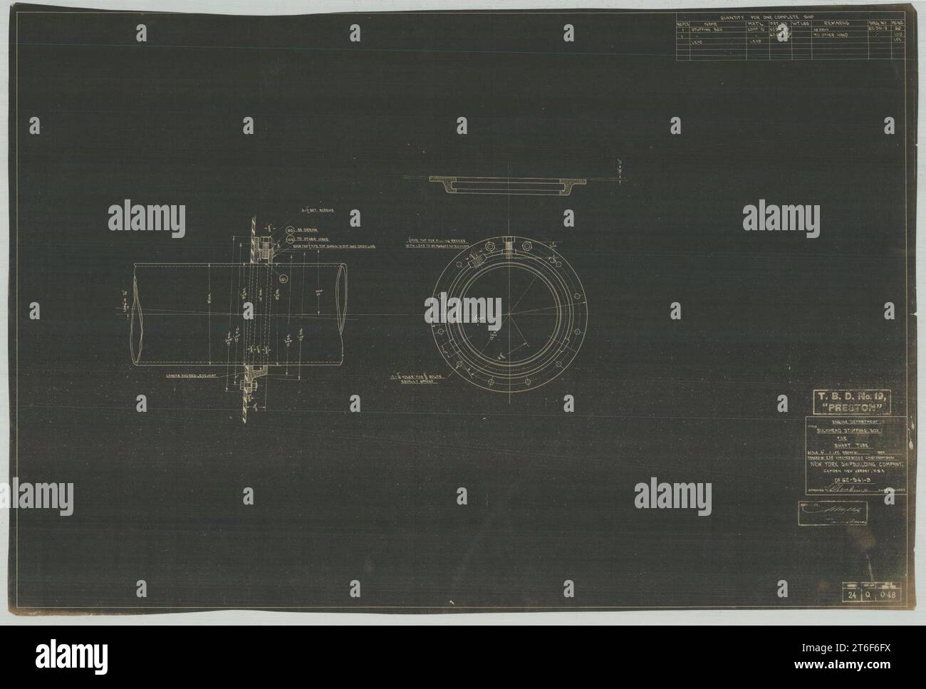 USS Preston (DD-19)- Bulkhead Stuffing Box for Shaft Tube Stock Photo ...