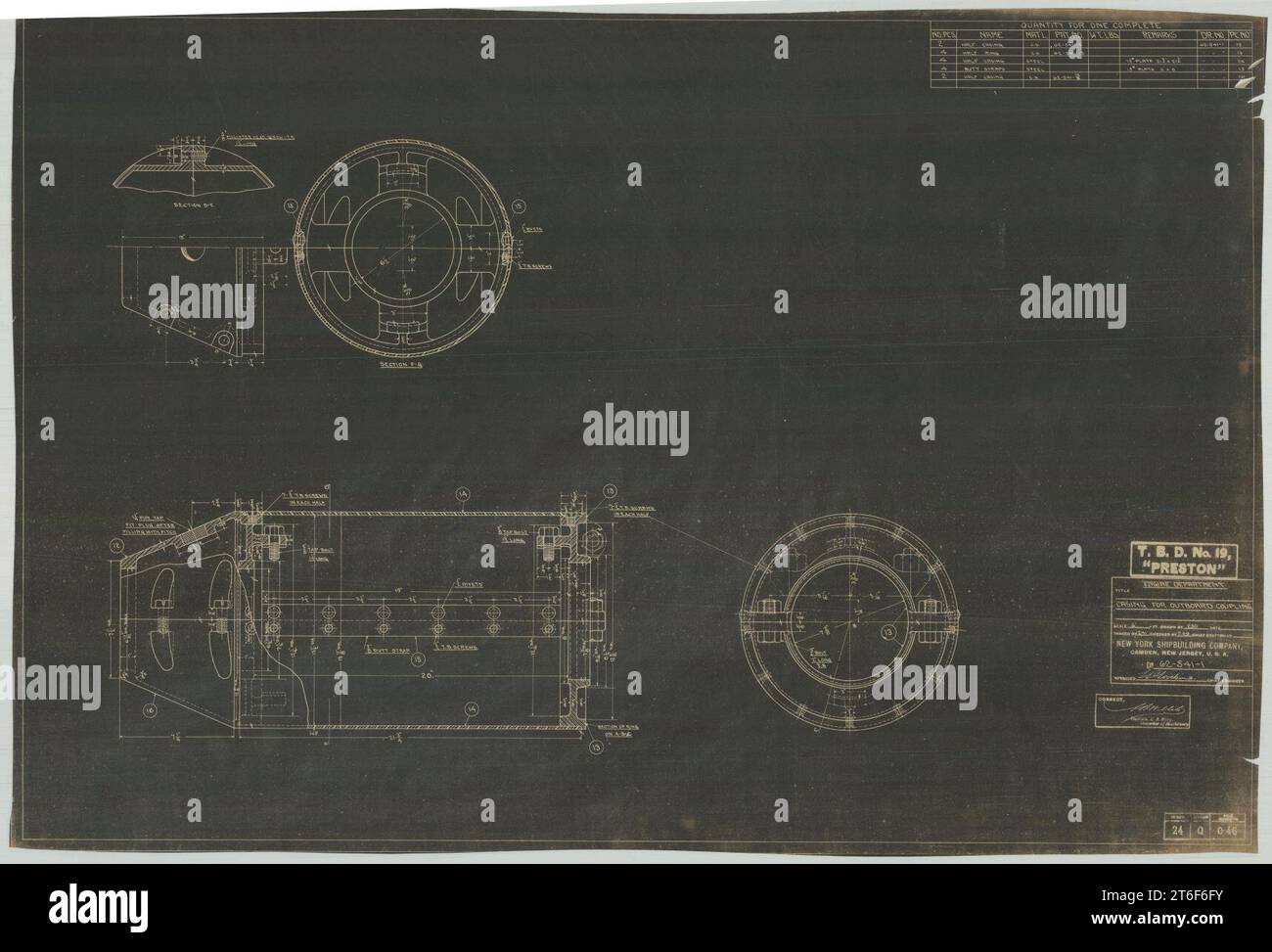 USS Preston (DD-19)- Casing for Outboard Coupling Stock Photo - Alamy