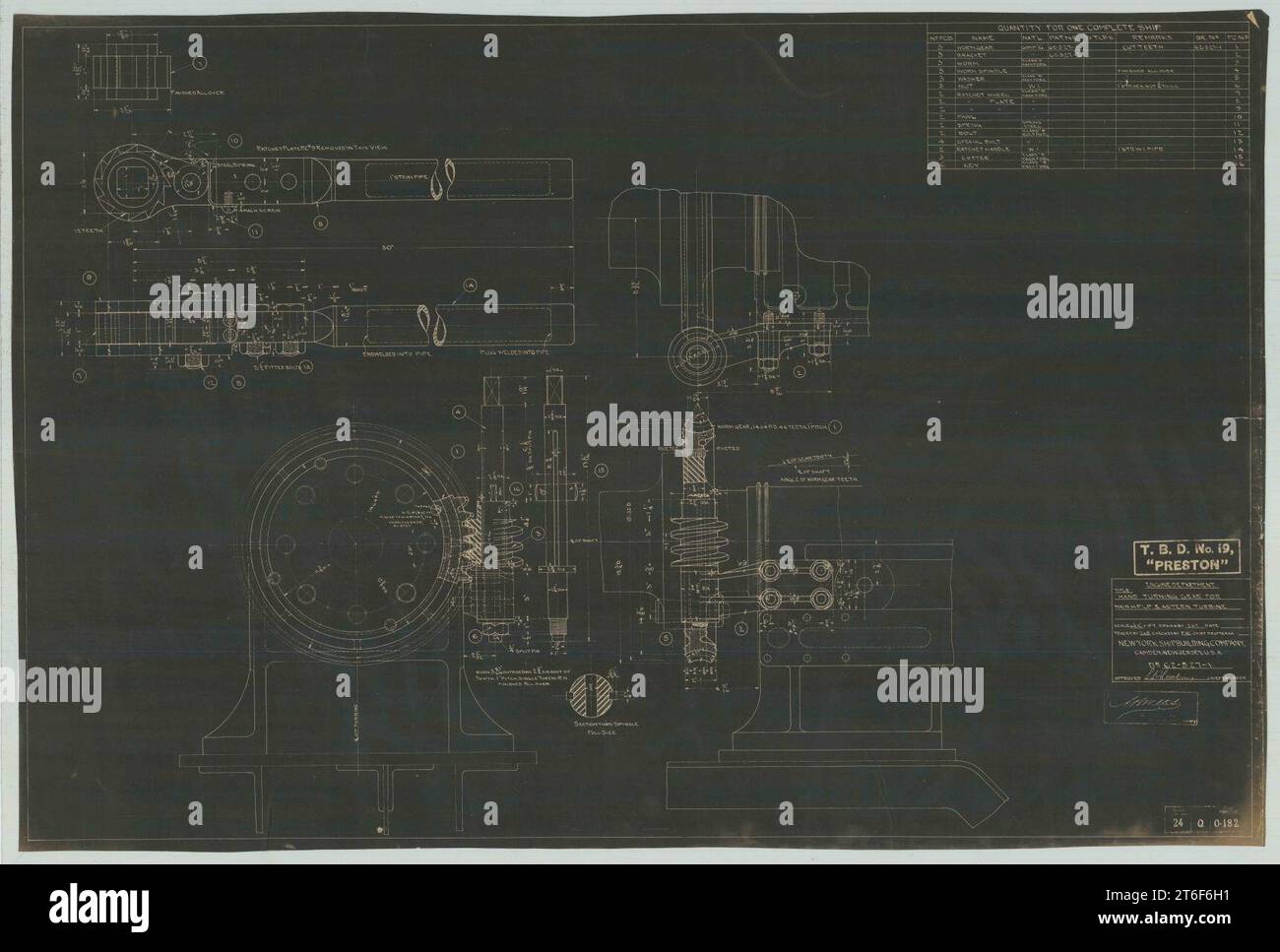USS Preston (DD-19)- Hand Turning Gear for Main H.P.L.P. and Astern ...