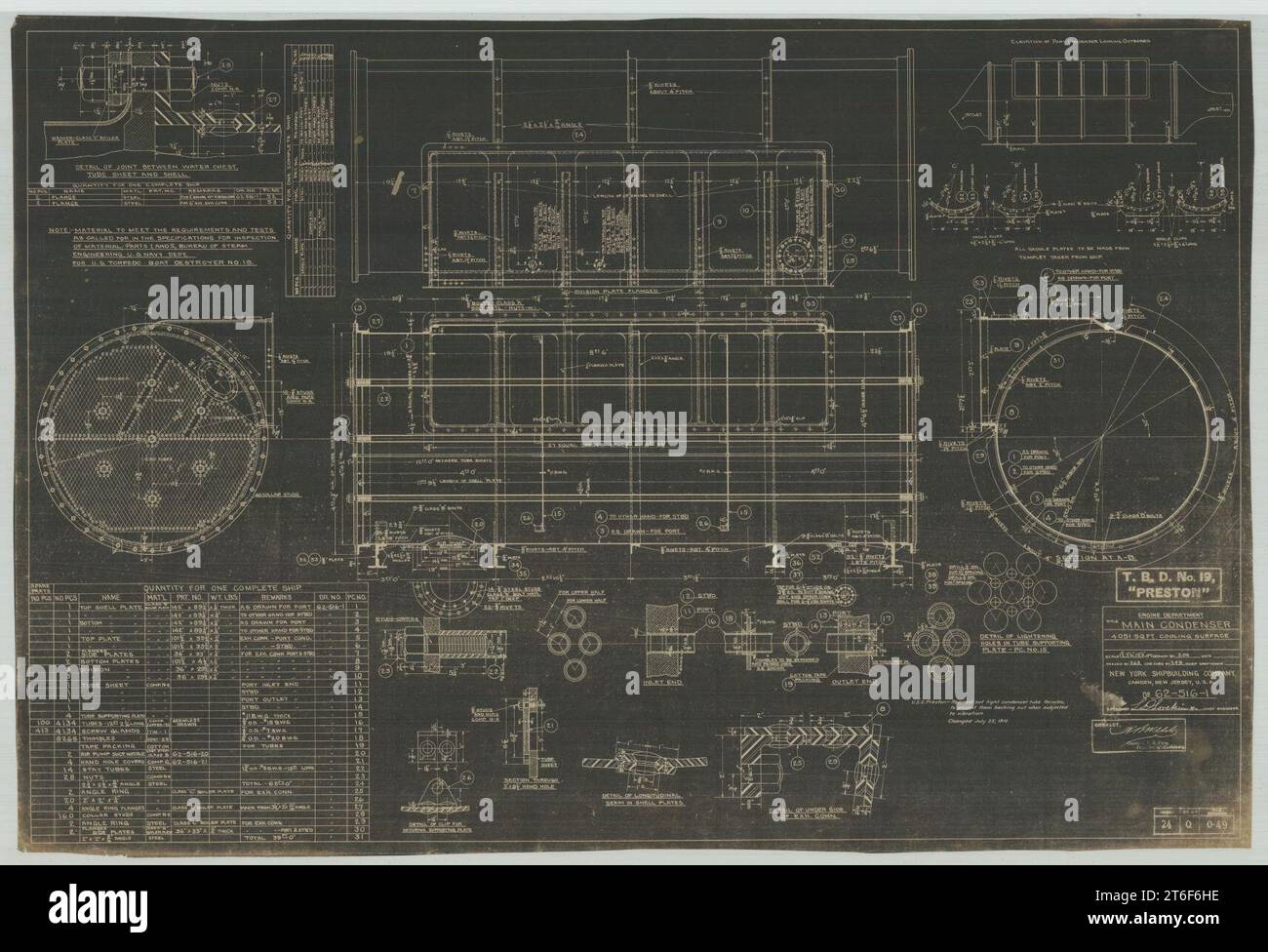USS Preston (DD-19)- Main Condenser 4051 Sq. Ft. Cooling Surface Stock ...